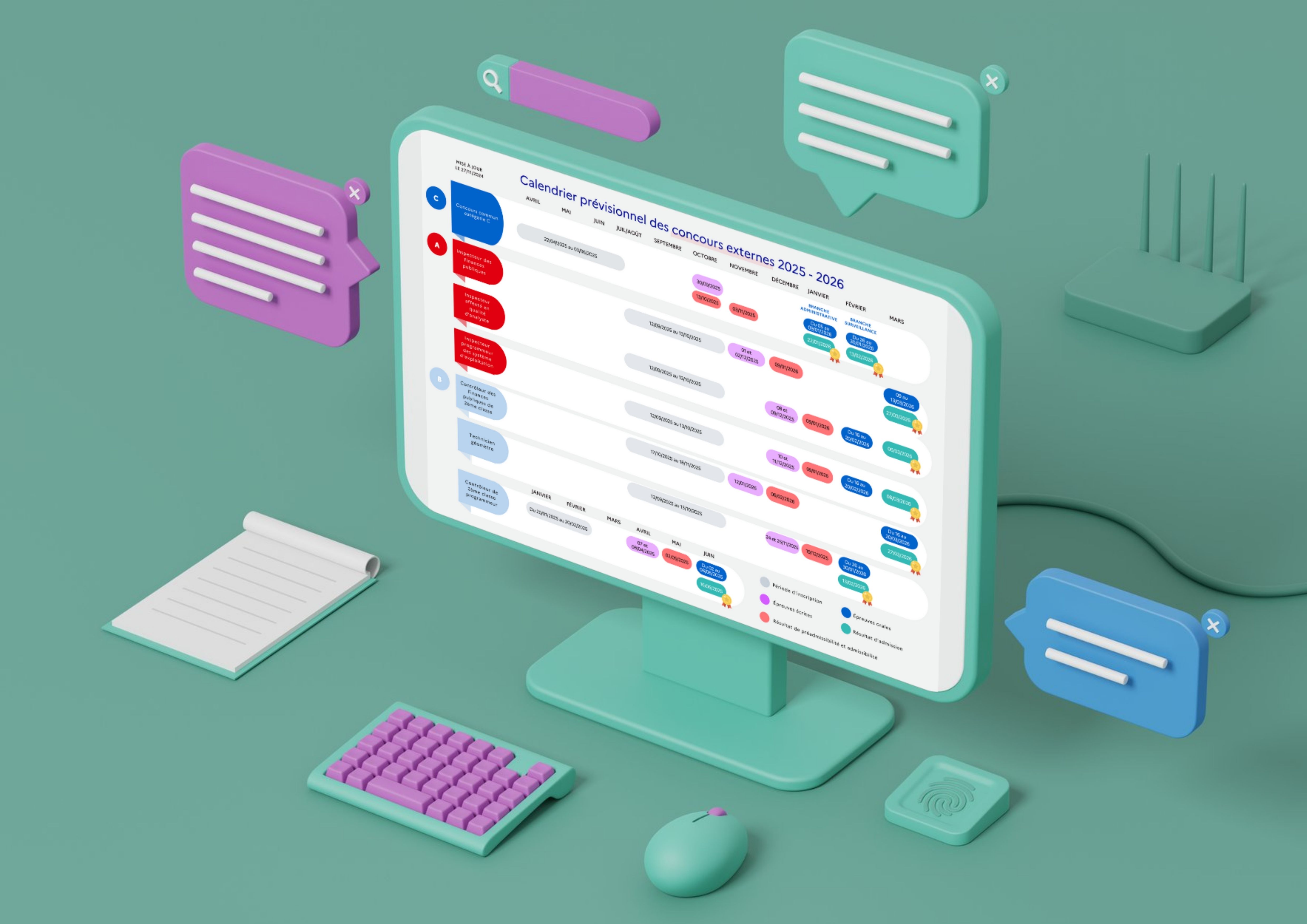 Calendrier prévisionnel des concours externes 2025-2026 | Rejoindre les Finances publiques